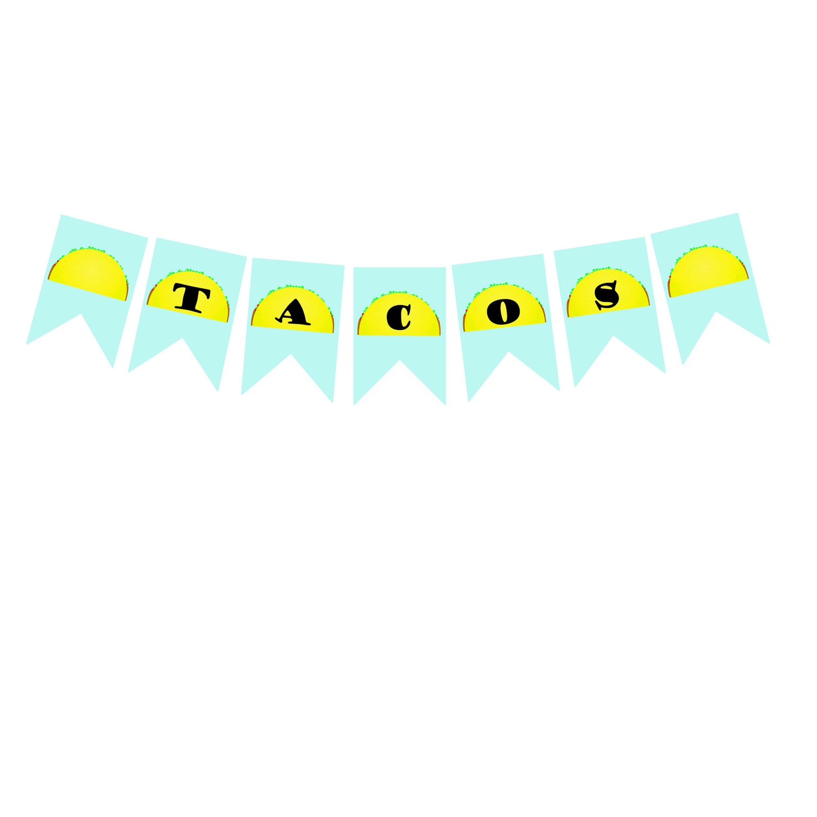 Taco Banner Print at Home Fiesta Banner | Etsy