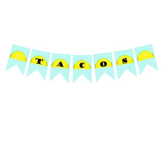 Taco Banner Print at Home Fiesta Banner | Etsy
