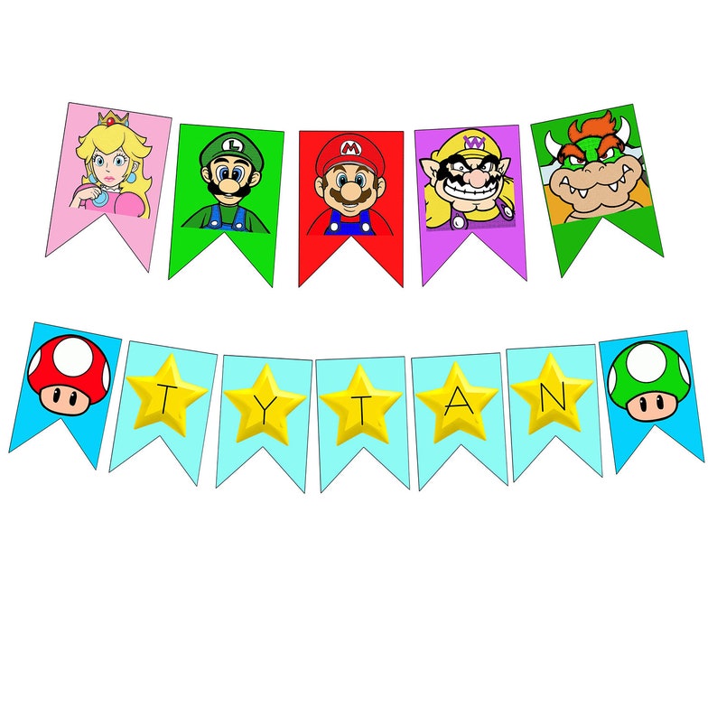 Mario Printable Banner Print at Home Party Banner | Etsy