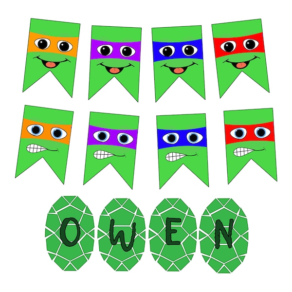 Ninja Turtle Banner Printable - Etsy