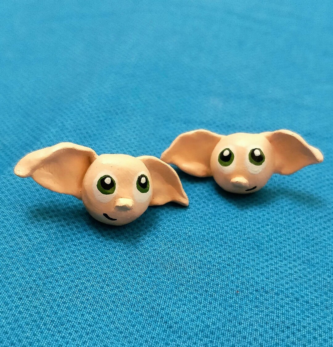 Harry Potter Dobby Inspired Clay Studs, Handmade Earrings, HP Jewelery ...
