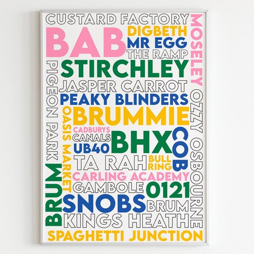 All Things Brummie/birmingham Wall Print/art - Etsy UK