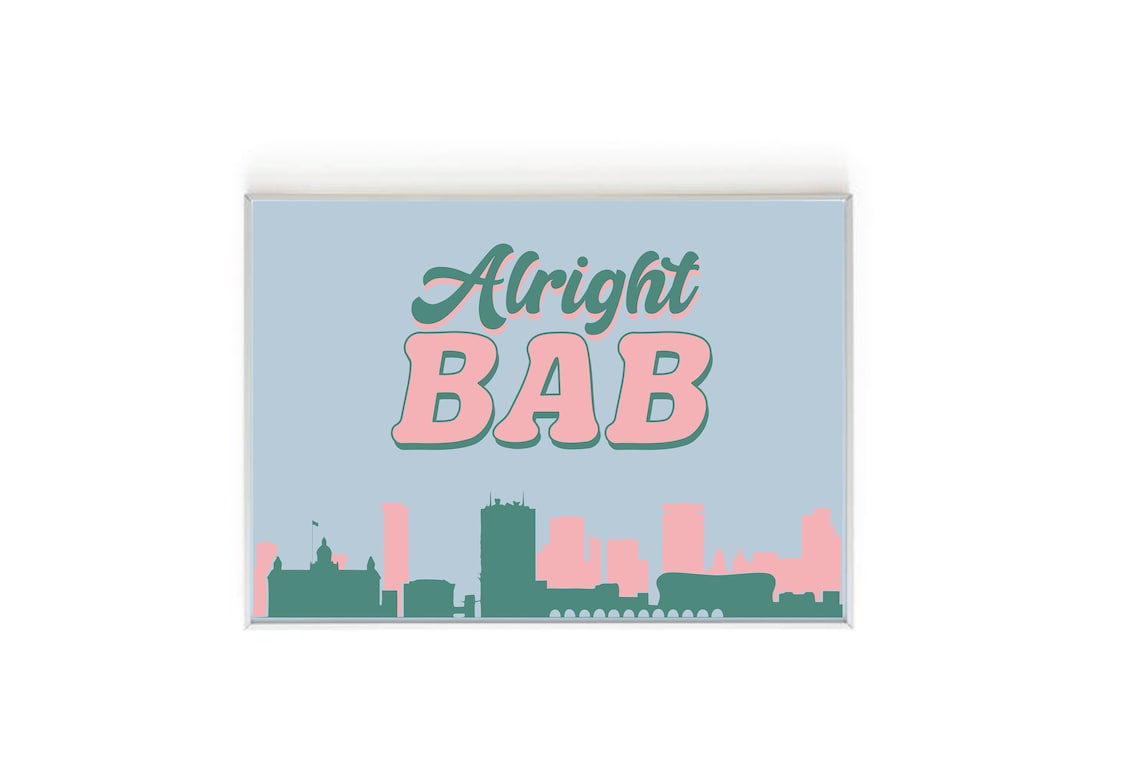 Alright Bab City Skyline Brummie/birmingham Wall Print/art | Etsy UK