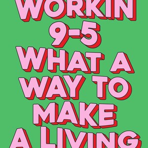 Dolly Parton Working 9-5 Lyrics Wall Print/poster/art - Etsy