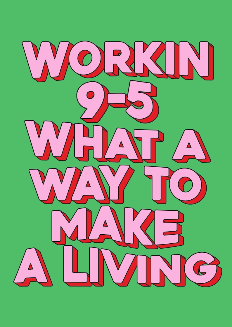 Dolly Parton Working 9-5 Lyrics Wall Print/poster/art | Etsy UK