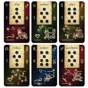 Geomantic Cards, Astro Geomantic Oracle, Magic Divination Cards With ...