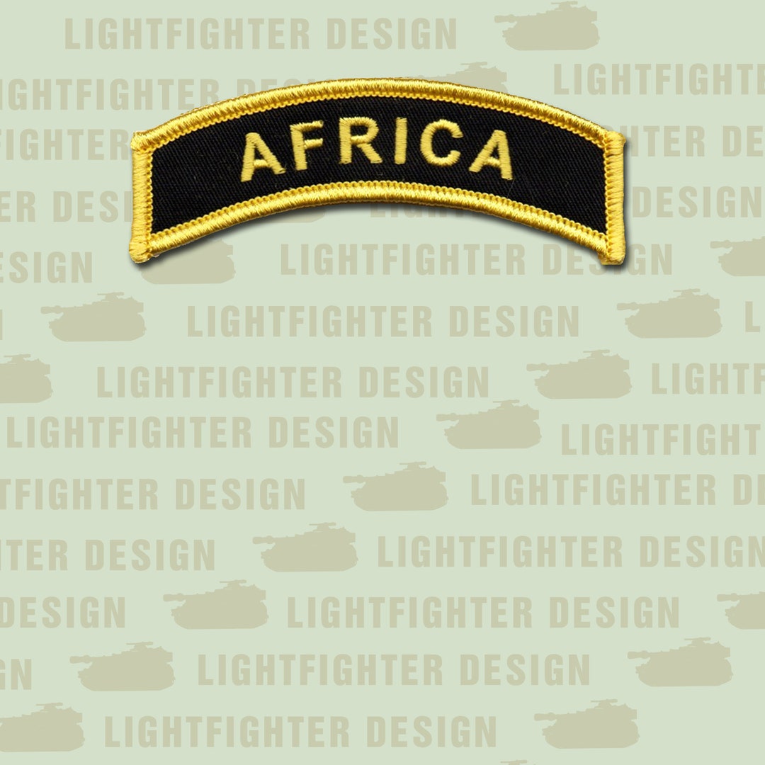 AFRICA TAB - CVMA Style Embroidered Tab With Wax Back - 1" X 3 1/2" - Combat Veteran - Military ...