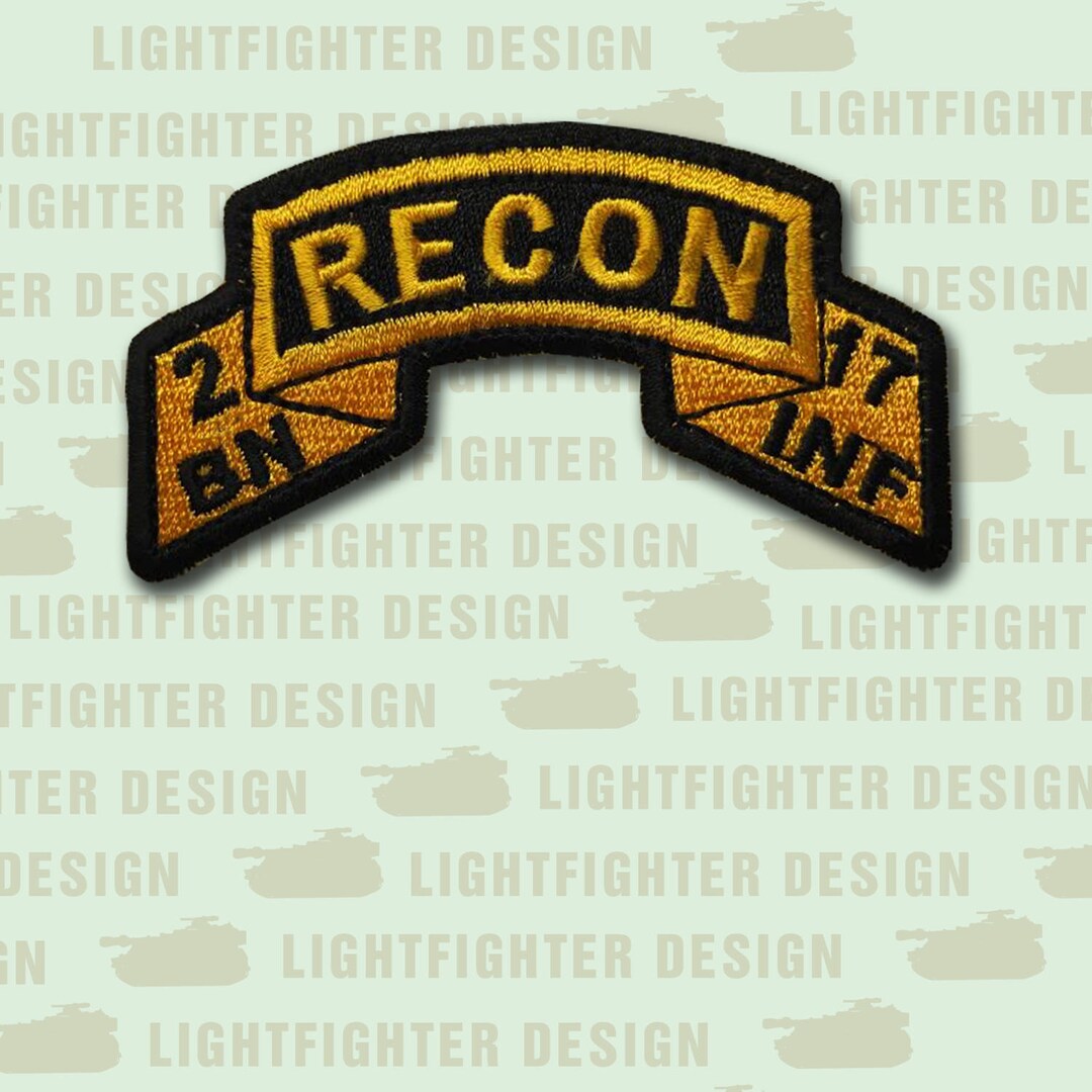 2-17 Infantry Recon Scout Scroll - 3" X 1 1/2" Non-merrowed Edge - Wax ...