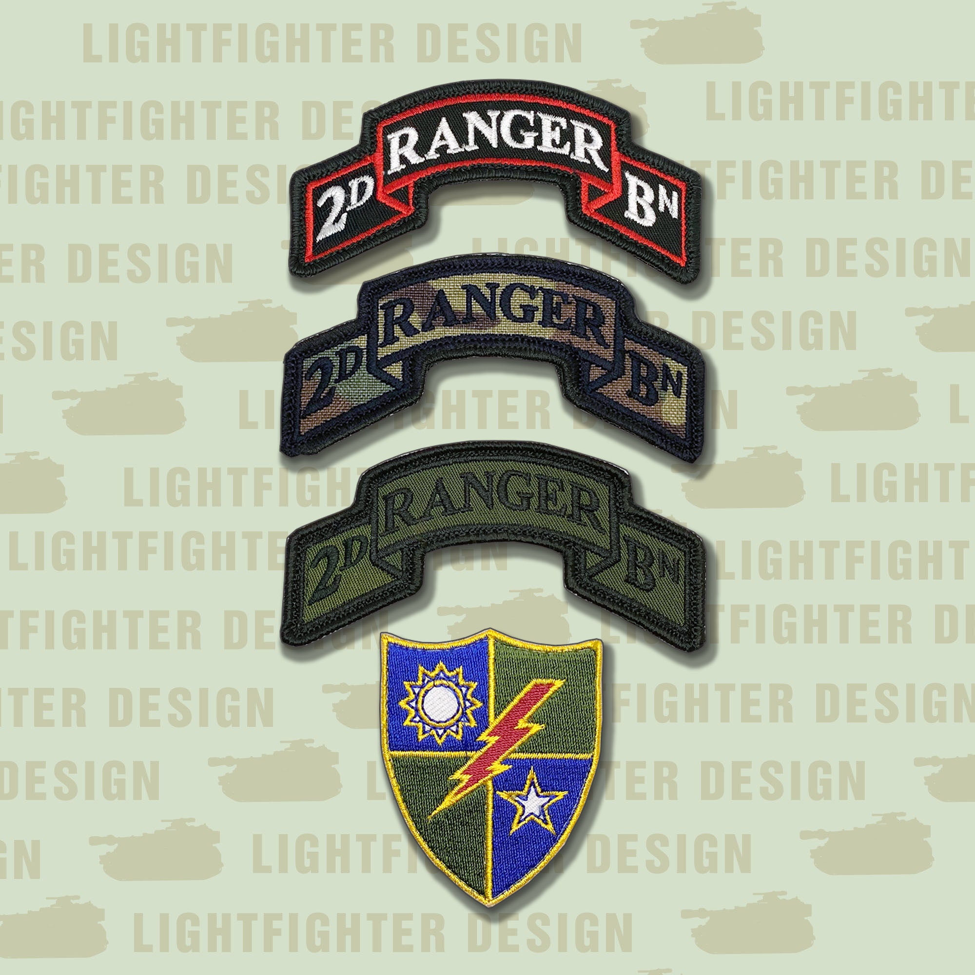 Modern US 2nd Ranger Battalion Scroll Grouping 4 patches | Etsy