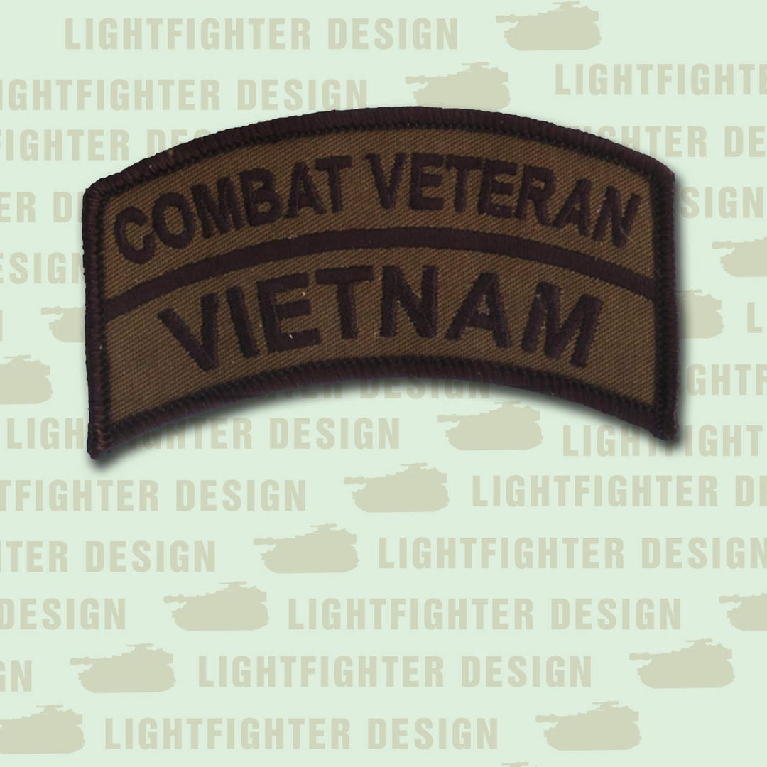 VIETNAM "combat Veteran" Tab - 3 1/2" X 2" OD Green - Merrowed Edge ...