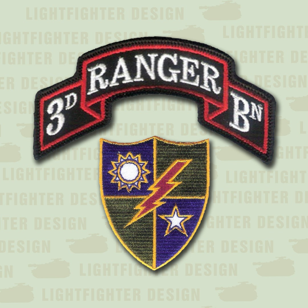 Modern Dress US 3rd Ranger Battalion Scroll 3 7/8 X 2 Merrowed Edge ...