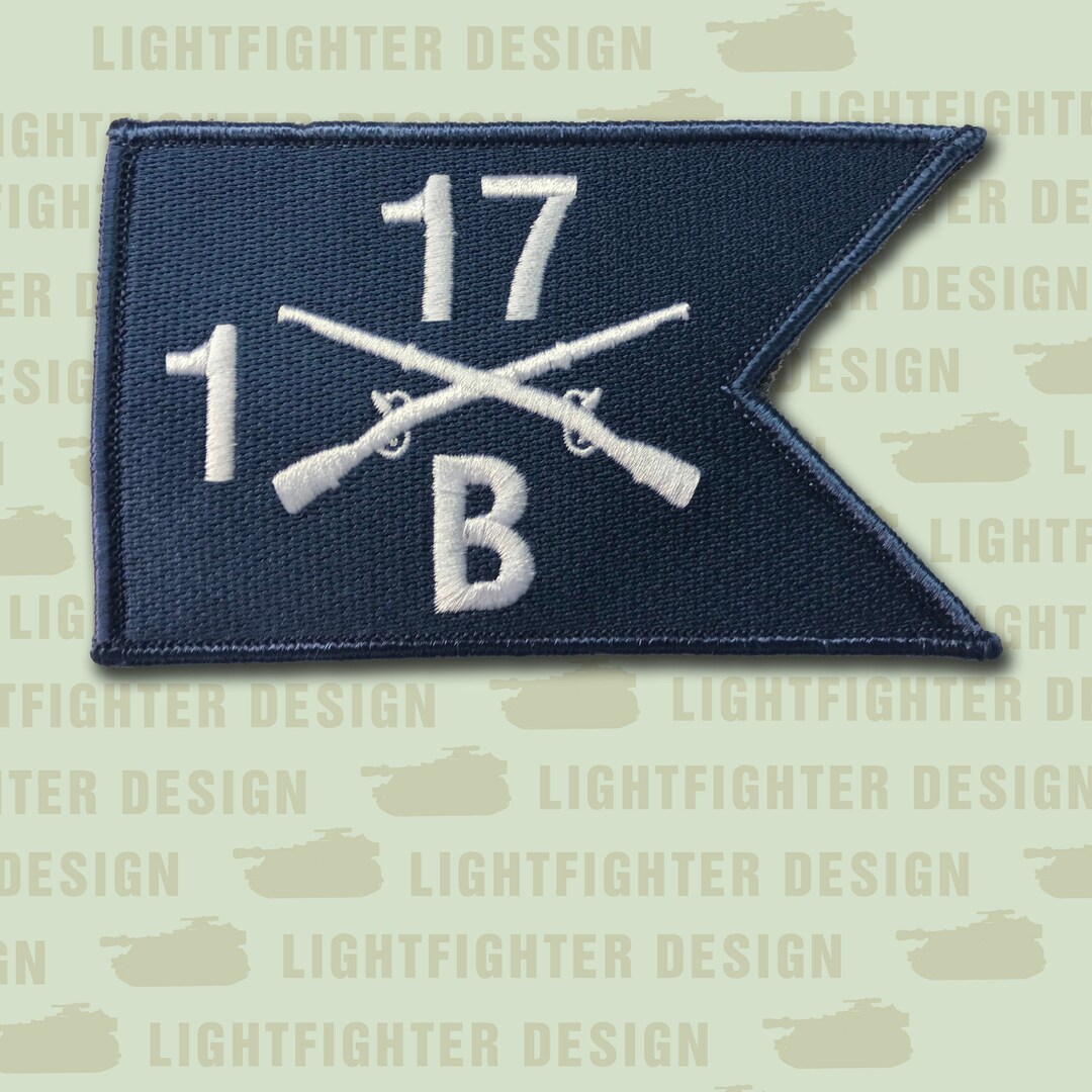 Bravo 1-17 Infantry 5" X 3" Guidon Patch - Hook & Loop - 17th Infantry ...
