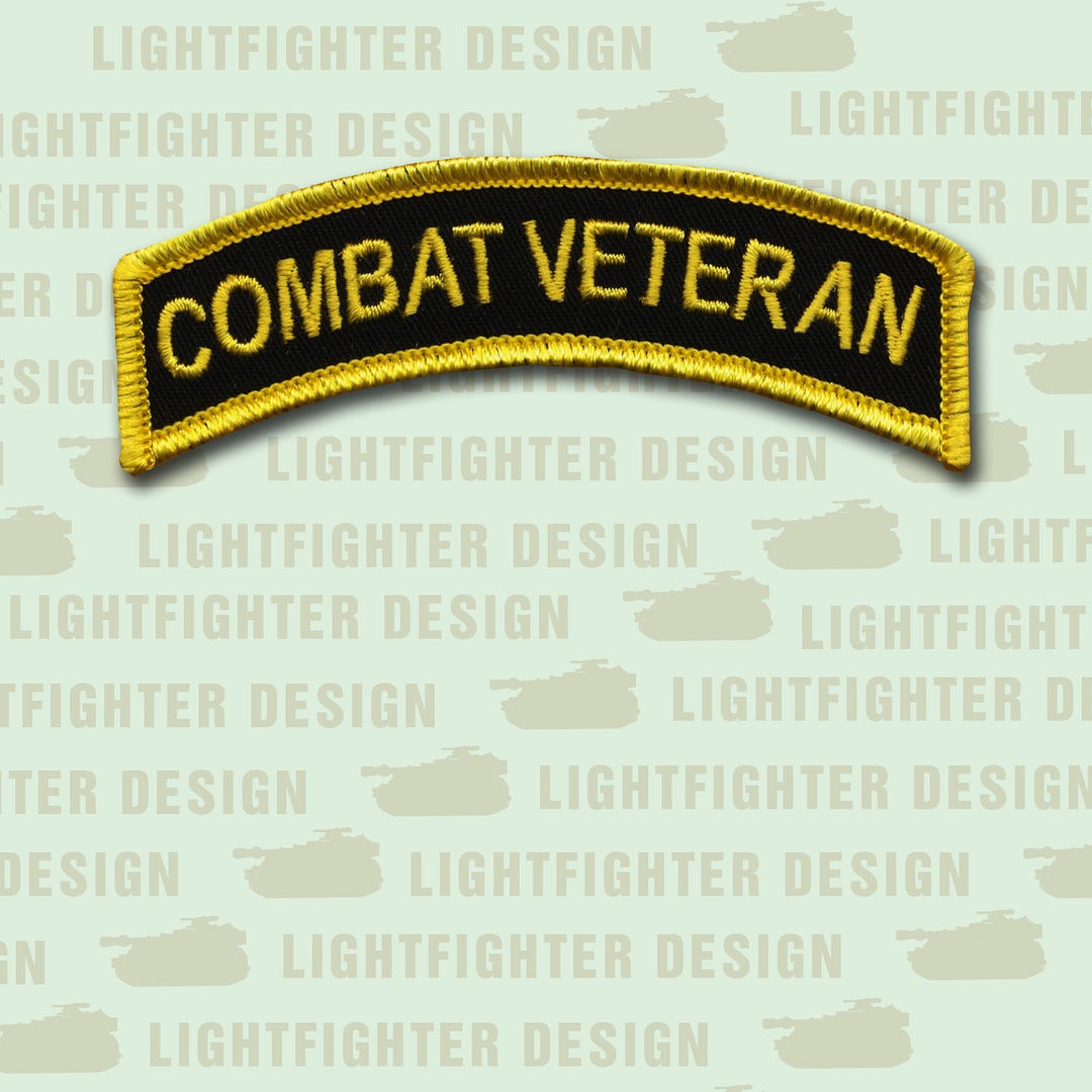Combat Veteran Embroidered Tab (CVMA Style) 3 1/2" X 1" - Merrowed Edge ...