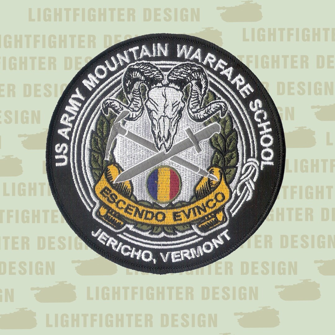 US Army Mountain Warfare School - 5" Diameter Patch With WAX Backing ...