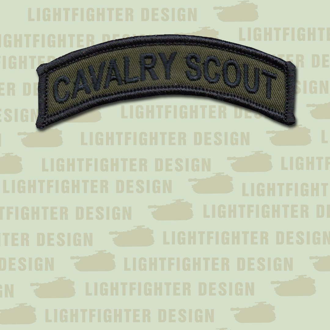 Cavalry Scout OD Tab Embroidered Patch With Hook & Loop Backing - 3 1/2 ...