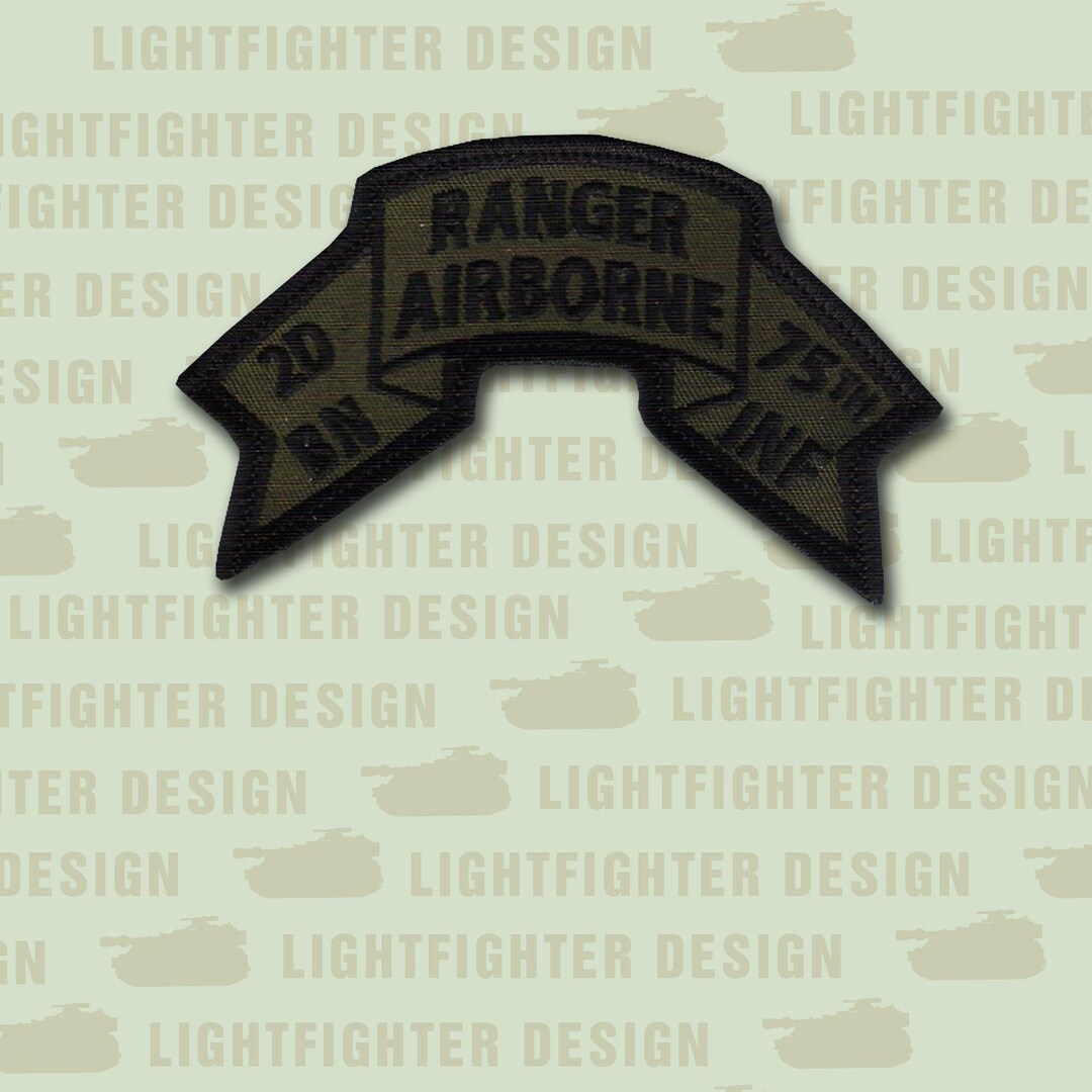 2nd Ranger Battalion Scroll (OD OLD SCHOOL) 4" X 2 3/8" Merrowed Edge ...