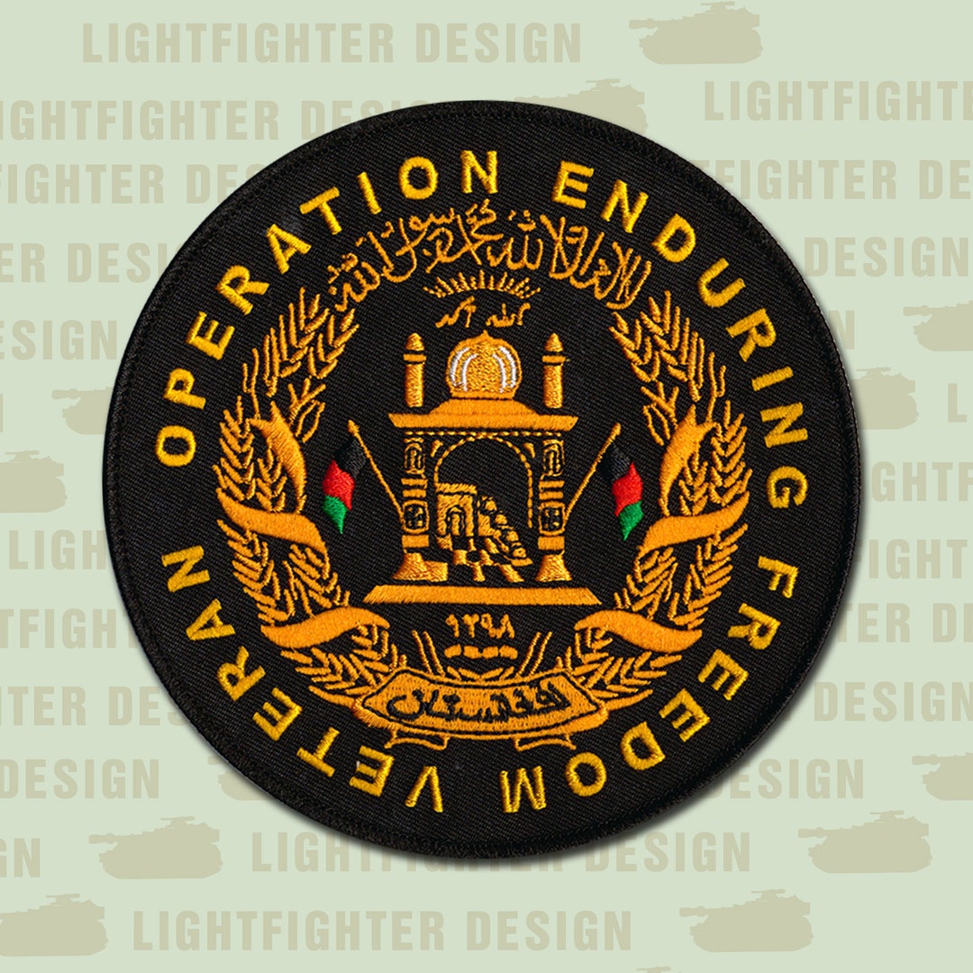 AFGHANISTAN VETERAN Embroidered Patch - Round 5" Merrowed Edge With Wax ...