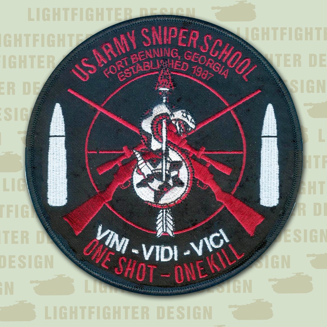 United States Army Sniper School 5 Inch Patch BLACK One Shot, One Kill ...