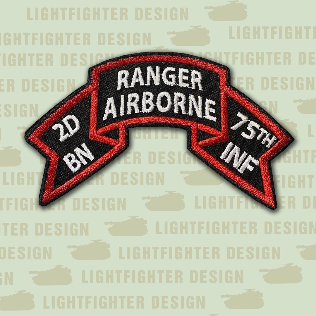 2nd Ranger Battalion Scroll Old Style BOLD 4 X 2 3/8 Merrowed Edge ...