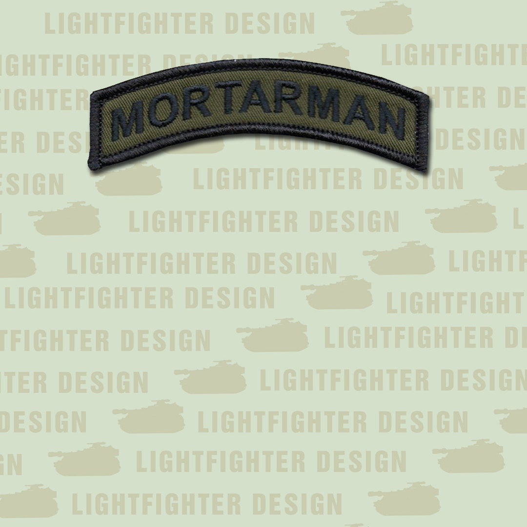 Mortarman OD Tab Embroidered Patch With Wax Backing 3 1/2 X 1 Steel ...
