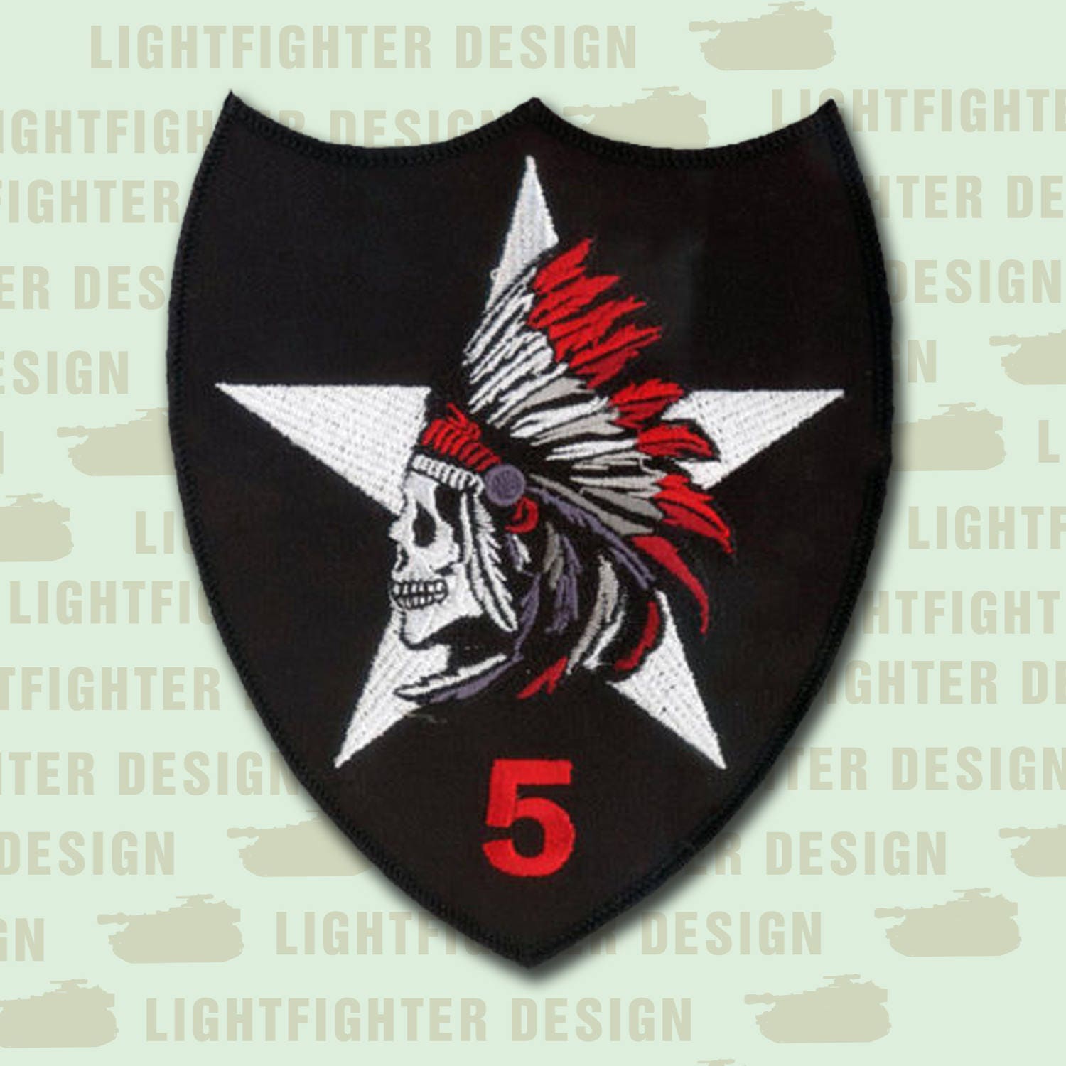2nd Infantry Division - 5th BDE Patch (SKULL) 5" X 4 1/4" - Operation ...