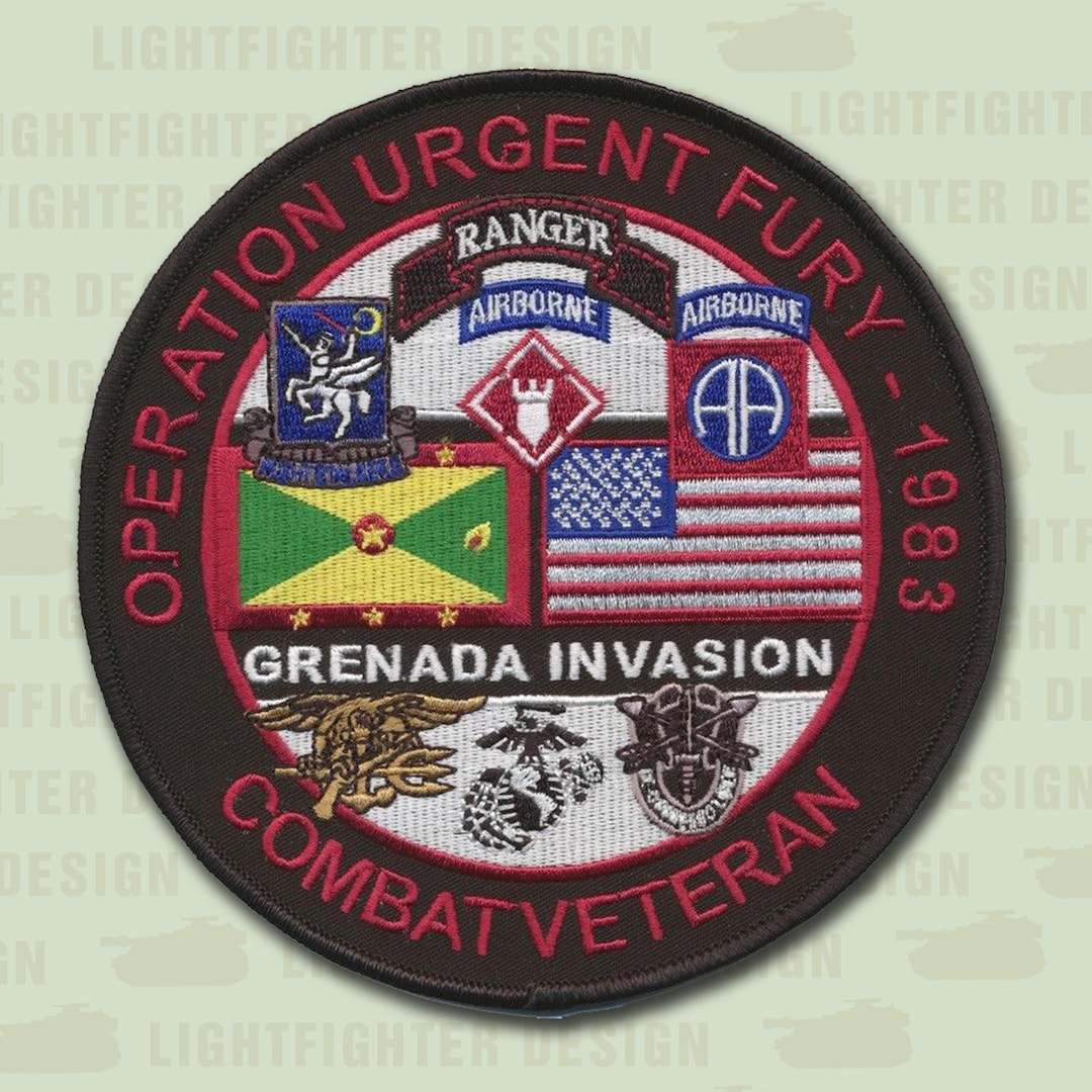 Operation Urgent Fury Patch - Large 5 1/2" Diameter - Merrowed Edge ...