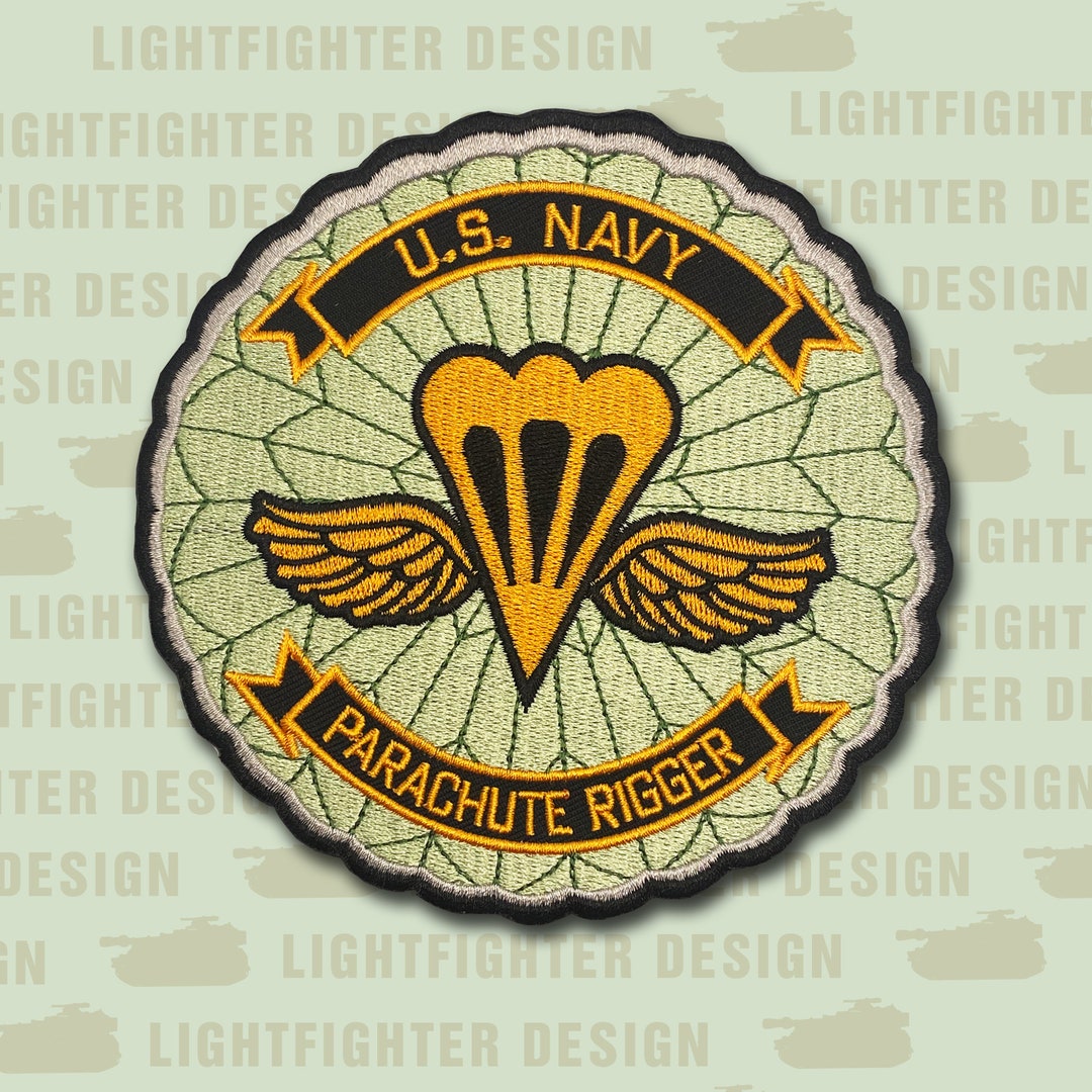 US Navy Parachute Rigger Embroidered Patch - 5" Wax Backed With ...