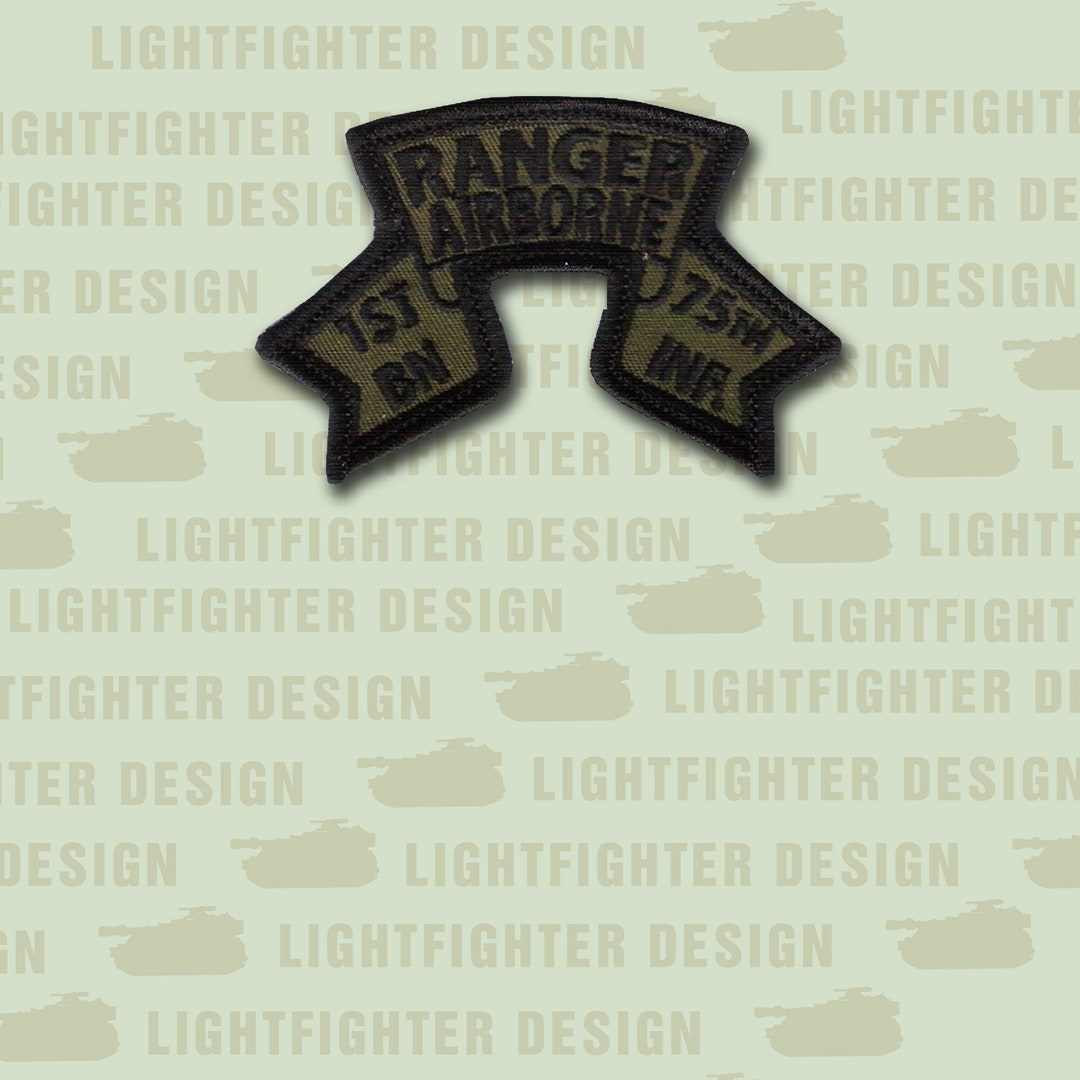 OD Old School US 1st Ranger Battalion Scroll 3 1/4 X 2 3/8 Merrowed ...