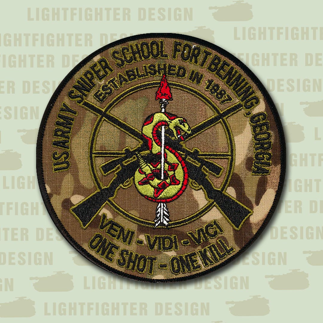 U.S. Army Sniper School Patch (multicam DESIGN) 5" - One Shot, One Kill ...