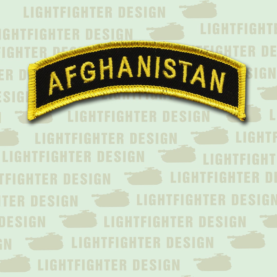 Afghanistan Combat Patch (CVMA Style Tab) 3 1/2" X 1" Merrowed Edge ...