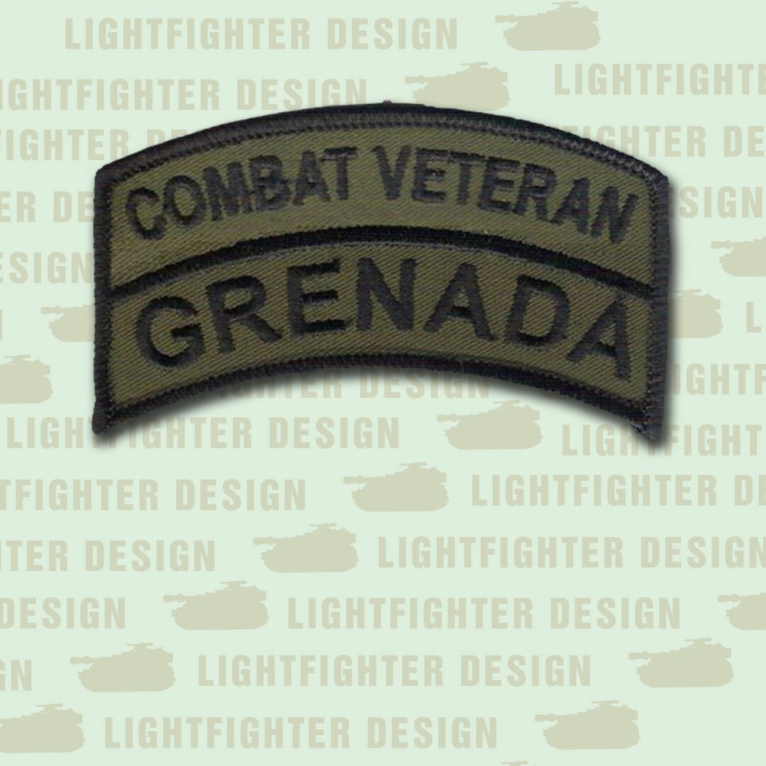 GRENADA OD Green Combat Veteran Tab - 3 1/2" X 2" - Merrowed Edge With ...
