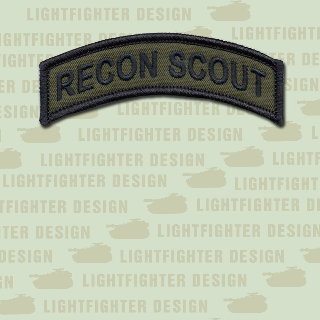 Recon Scout OD Tab Embroidered Patch With Hook & Loop Backing - 3 1/2 ...