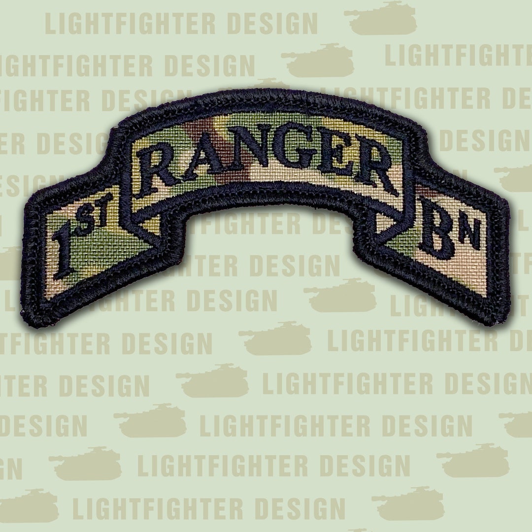 1st Ranger Battalion Scroll MODERN MULTICAM 3 7/8 X 2 Merrowed Edge ...