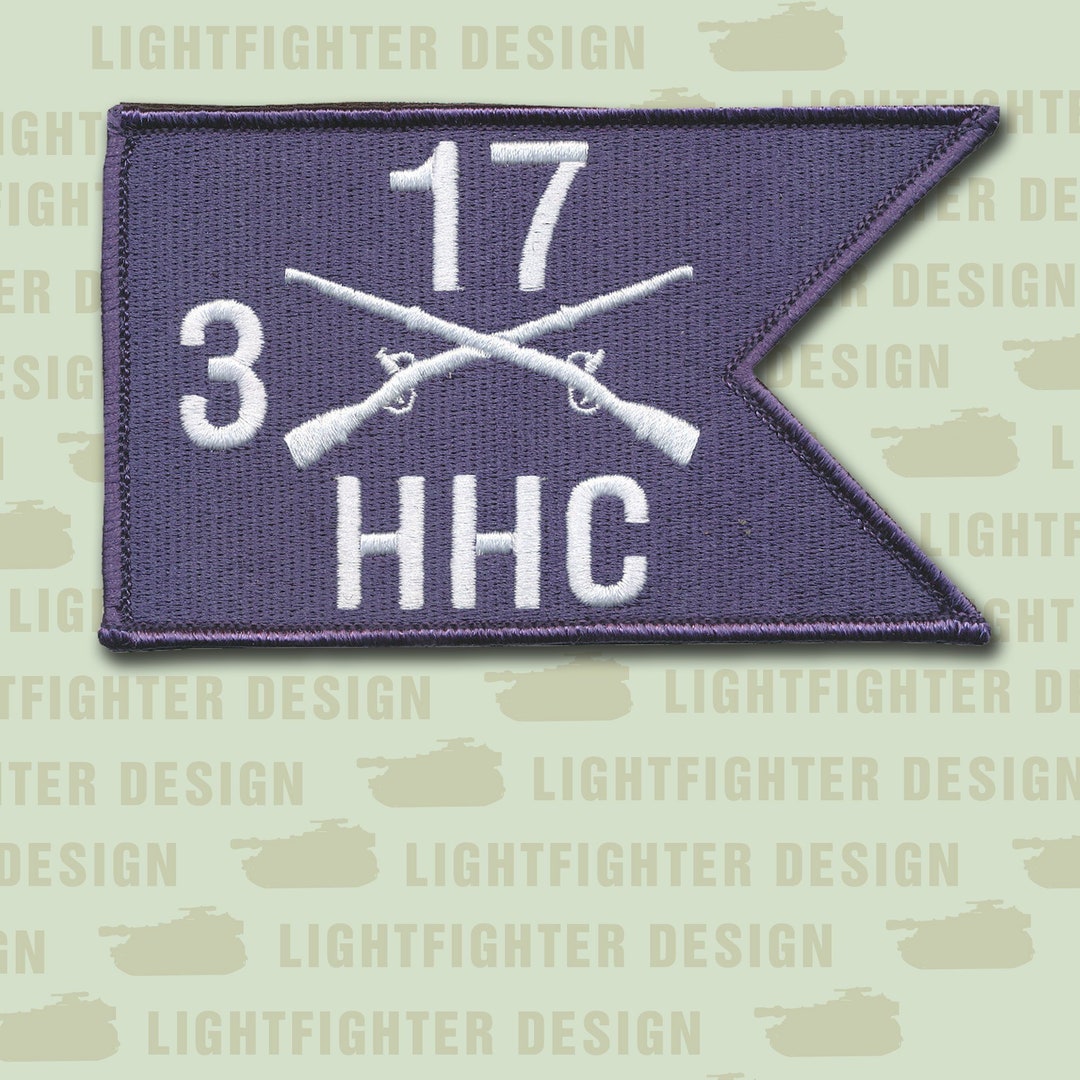 HHC 3-17 Infantry 5 X 3 Guidon Patch Hook & Loop 17th Infantry Regiment ...