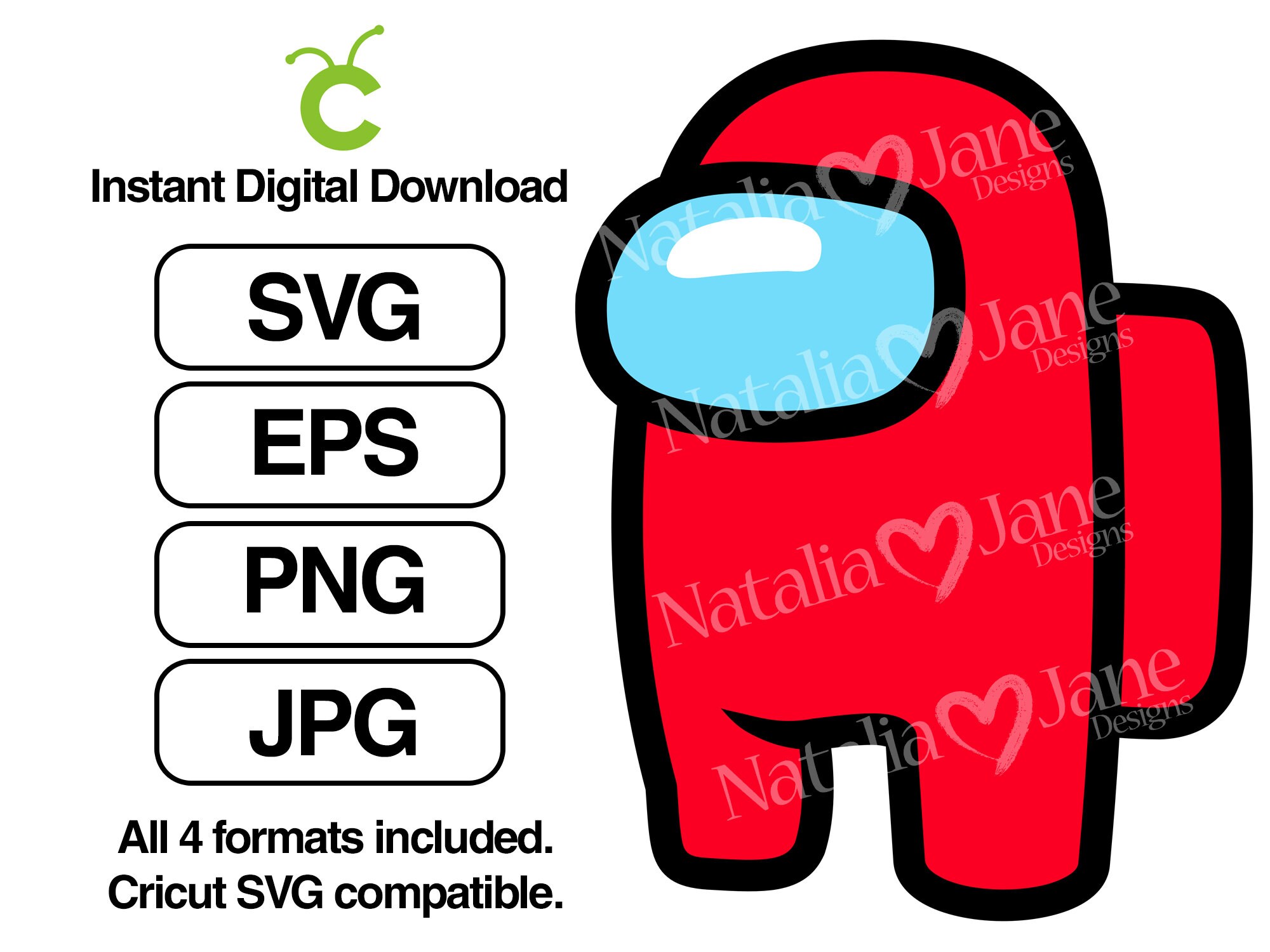 Among Us Red SVG Instant Download Cricut svg png jpg eps | Etsy