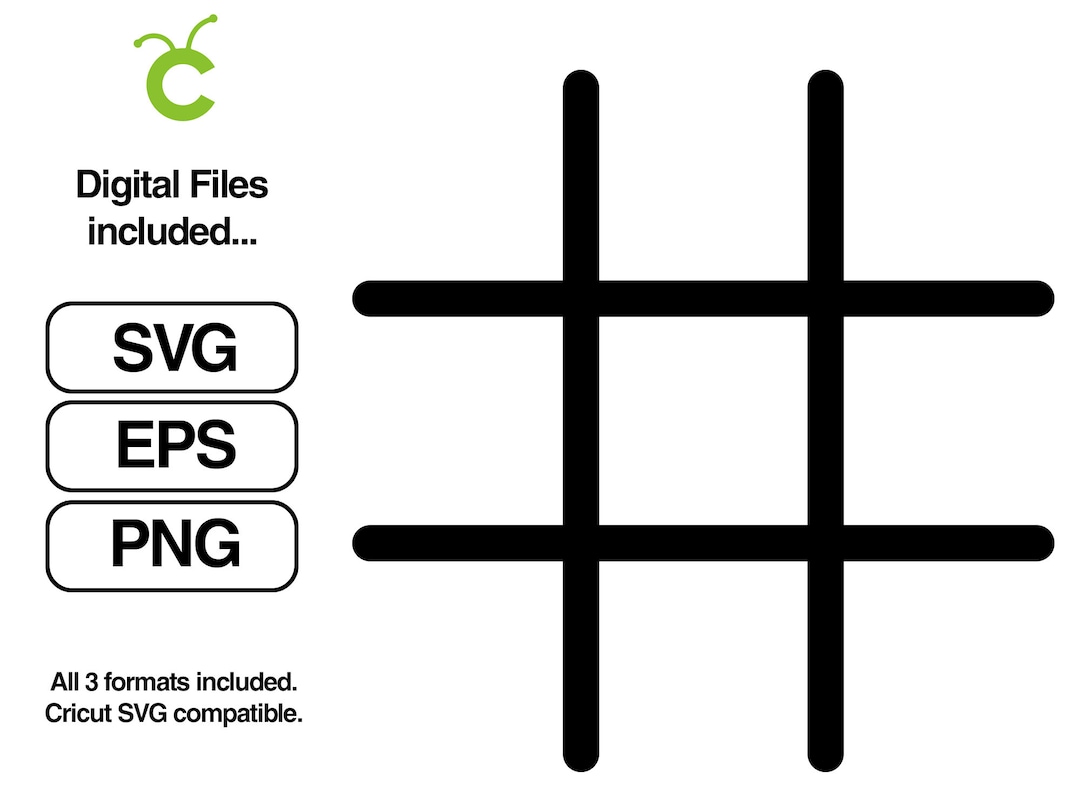 Tic Tac Toe Game Grid Silhouette SVG Instant Download Cricut Svg, Png ...