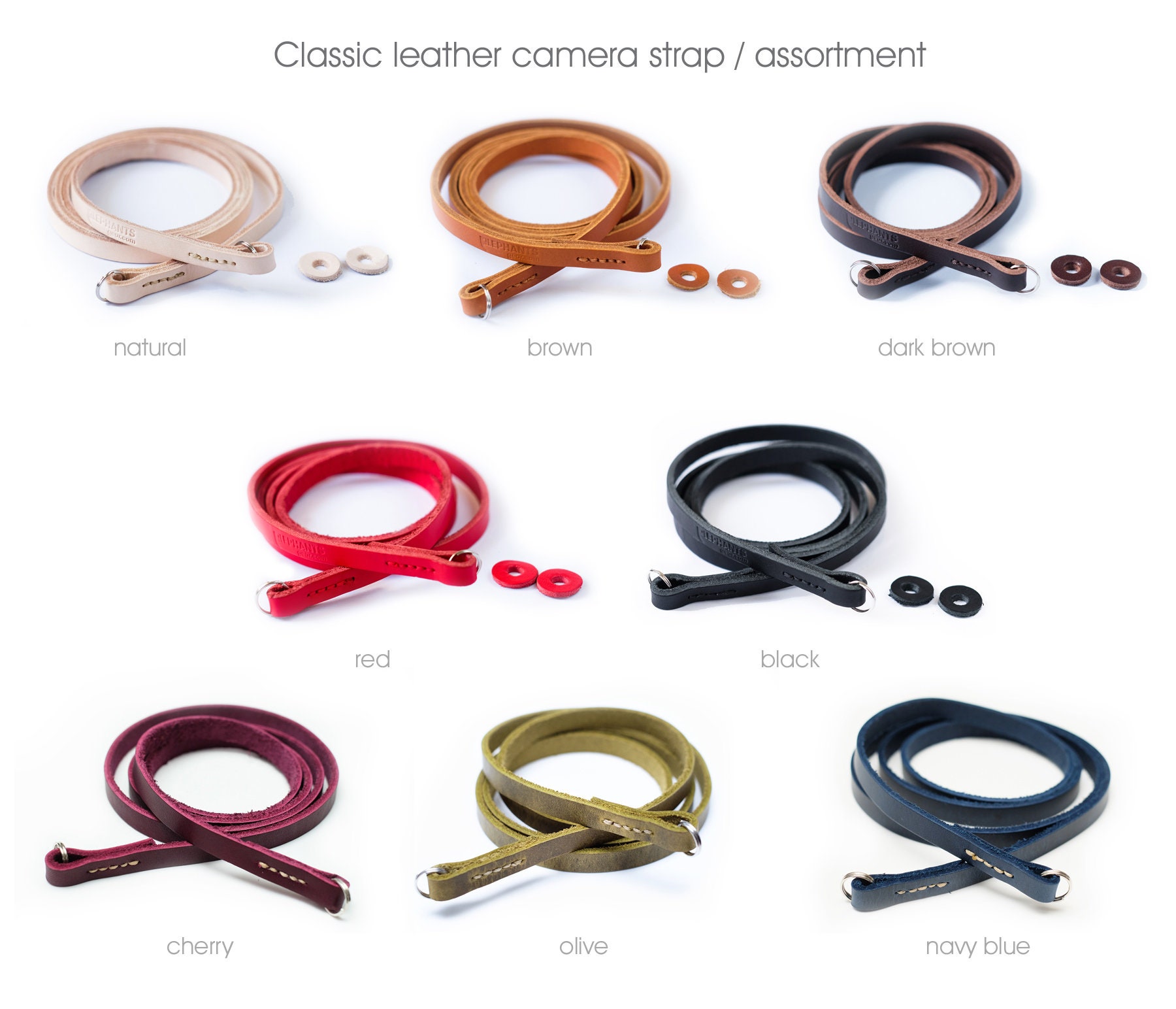 Thin brown Leather Camera strap reportage camera strap | Etsy