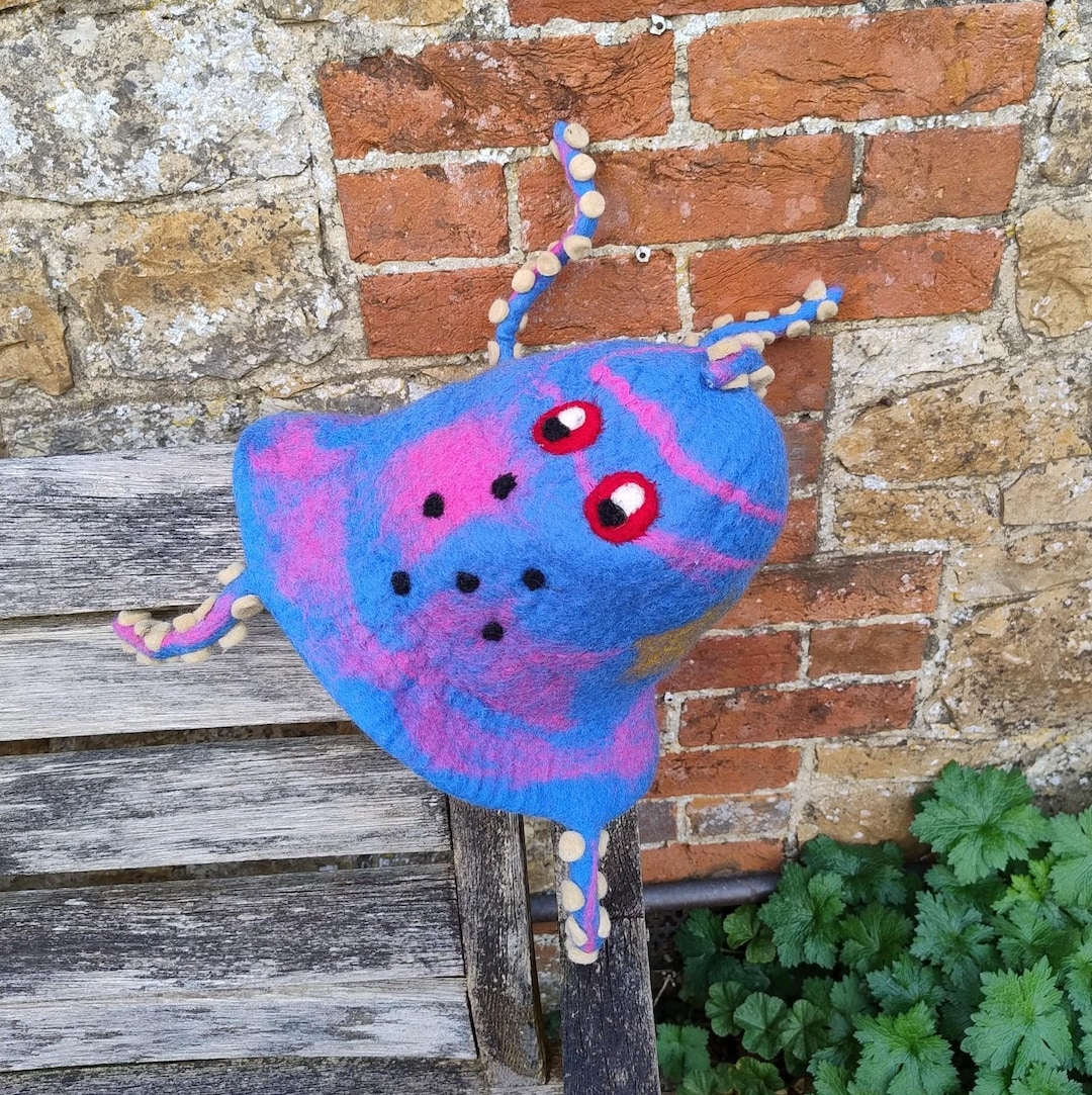 Felted Wool Blue Octopus Hat Funny Sea Creature Felt Hat Funky Boho ...
