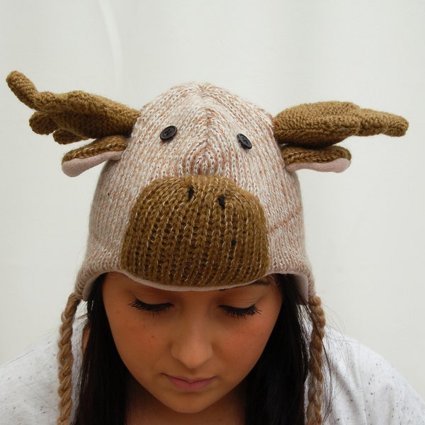 Knitted Moose Hat - Etsy