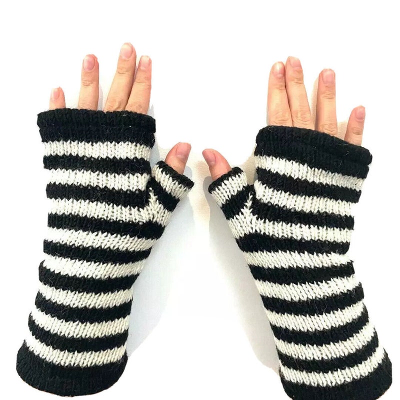 Black Fingerless Gloves Punk - Etsy UK