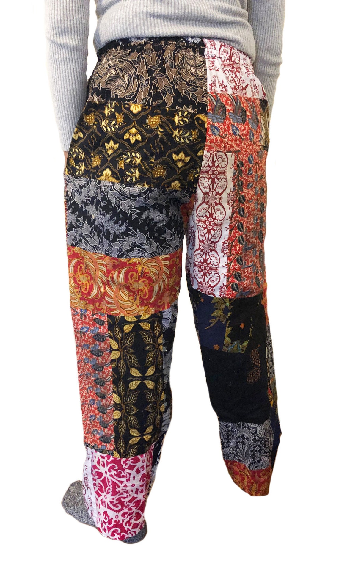 Unisex Batik Patchwork Trousers Karma Accessories Pants Hippy | Etsy