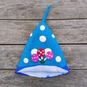 Pointy Elf Toadstool Mushroom Felt Hat Woodland Pixie Fairy Felted Wool ...