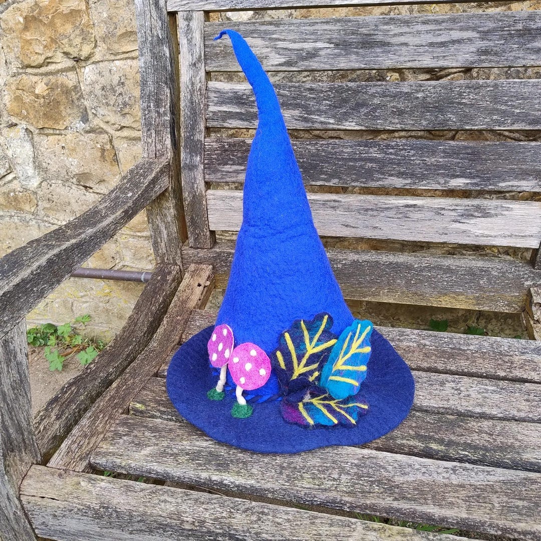 Pointy Felt Hat Toadstool Mushroom Autumn Woodland Pixie Fairy Elf ...