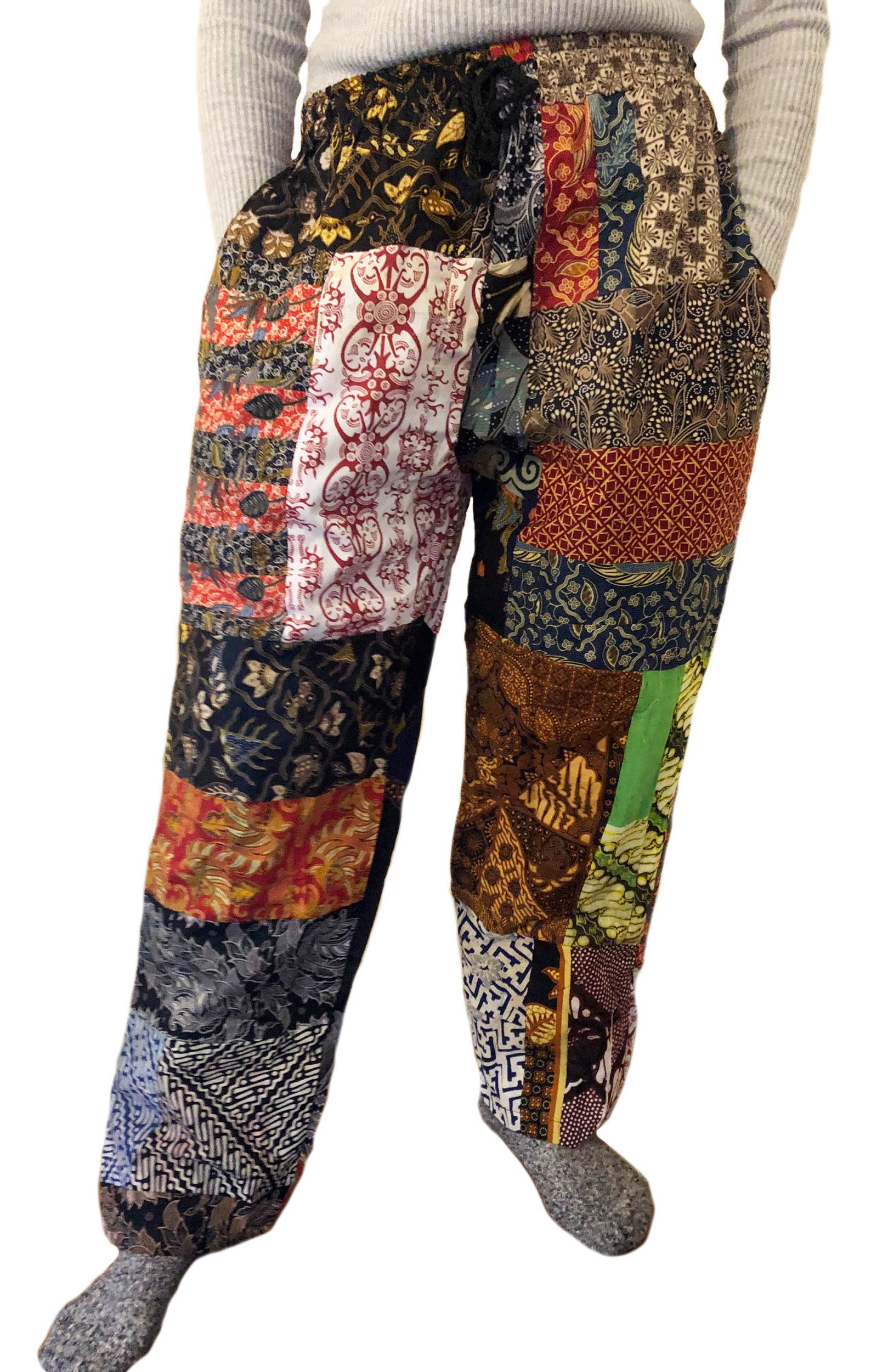 Unisex Batik Patchwork Trousers Karma Accessories Pants Hippy | Etsy