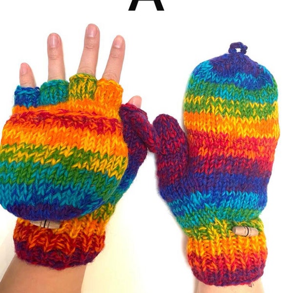 Rainbow Mittens - Etsy