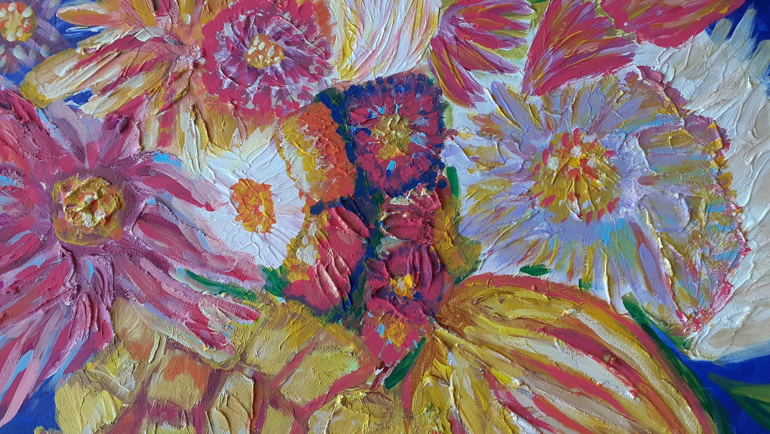 Peinture avec une épaisseur de pate structurante sur toile | Etsy