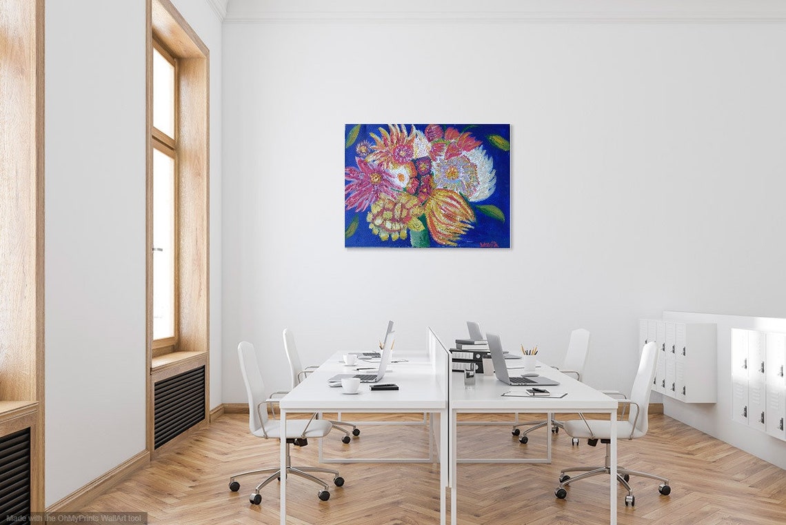 Peinture avec une épaisseur de pate structurante sur toile | Etsy