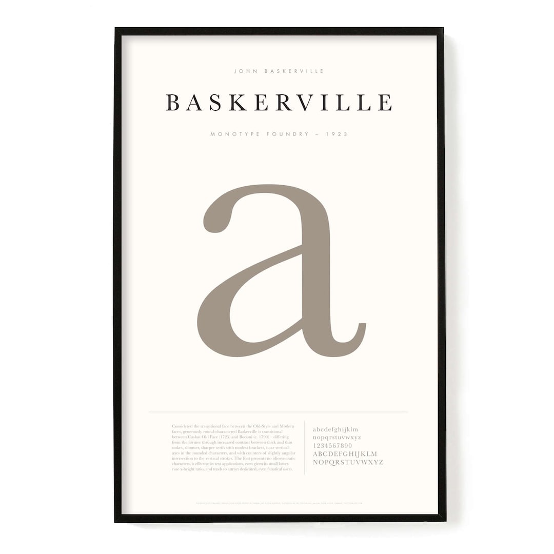 Baskerville Poster, Screen Printed, Archival Quality, Wall Art, Poster ...