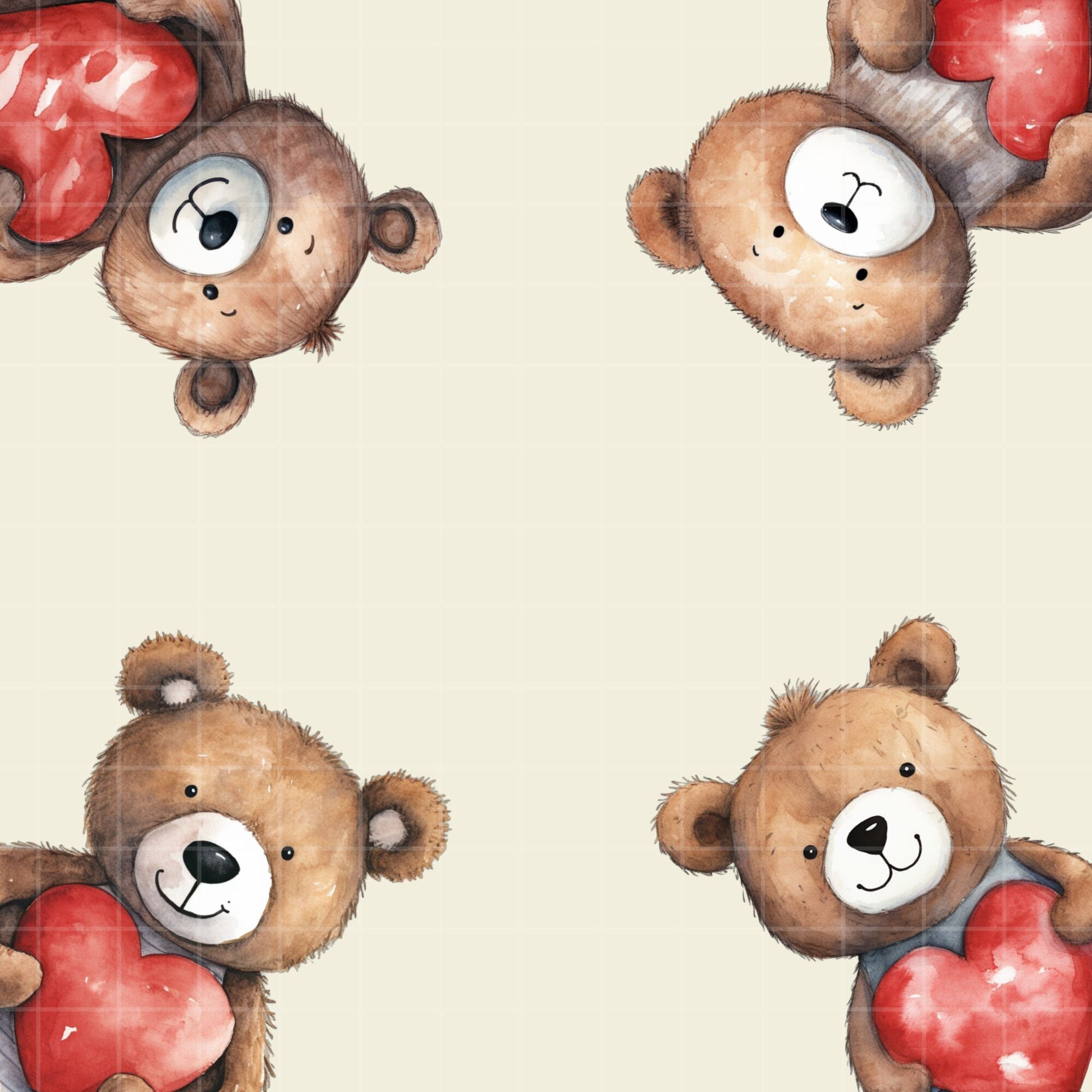 Valentines Day PNG Clipart Collection Cute Bears Holding Love Hearts ...