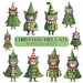Christmas Tree Cat Clipart Set Cute Illustrated Cats for Use in ...